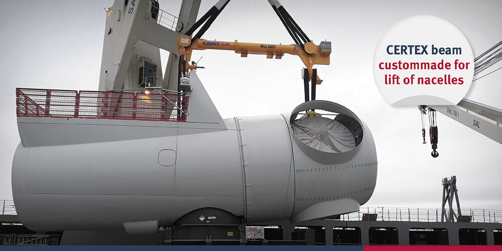 Lifting beam for lifting nacelles - CERTEX Denmark