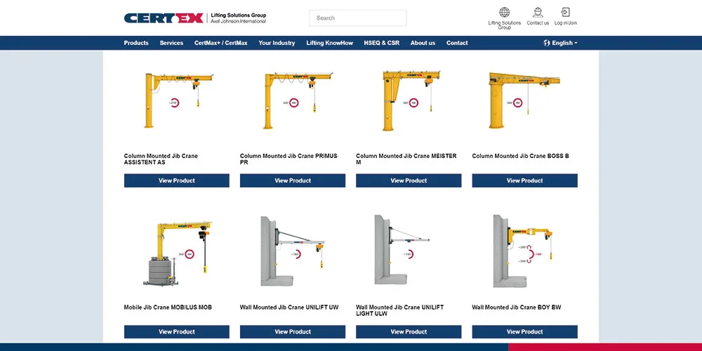 New range of VETTER jib cranes | CERTEX Denmark